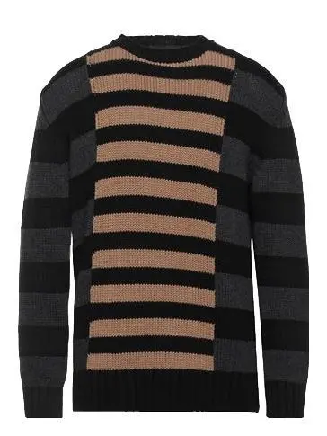 LES HOMMES Striped Knit Sweater - Camel