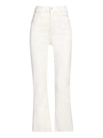 MOTHER Jeans With Fringed Hem - Off White