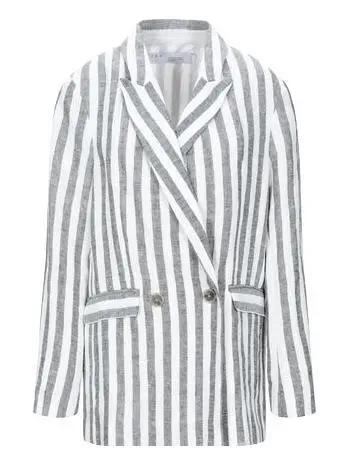IRO PARIS Linen Striped Blazer - Black