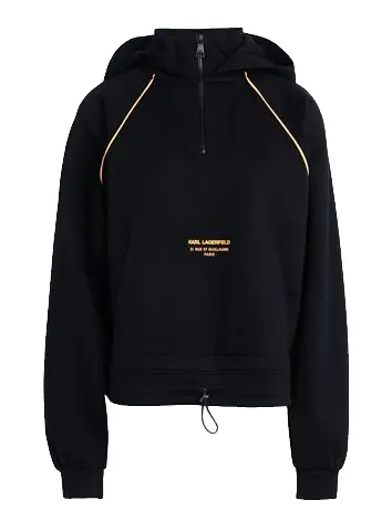 Karl Lagerfeld Cropped Athleisure Hoodie - Black