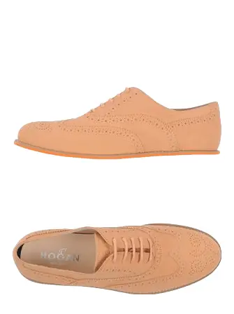 Hogan Leather Lace-up Oxford Shoes - Beige