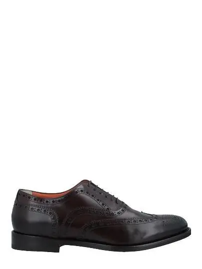 Santoni Lace-up Leather Oxford Shoes - Brown