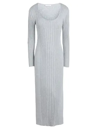 NINETY PERCENT Jasmine Ribbed Knit Midi Dress - Grey