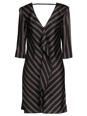 LIU •JO Mini Striped Dress - Black