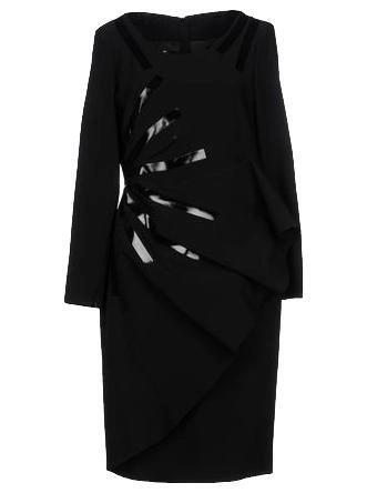 Moschino Midi Dress With Long Sleeves And Crewneck - Black