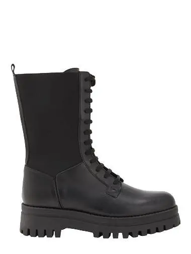 8 BY YOOX Ankle Boots In Calfskin With Lace-up Detail - Black
