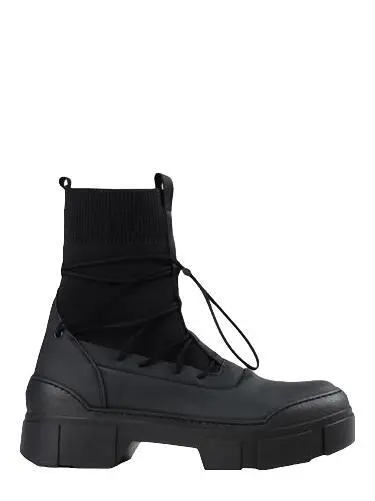 VIC MATIE Ankle Boots In Leather And Textile Fibers - Black