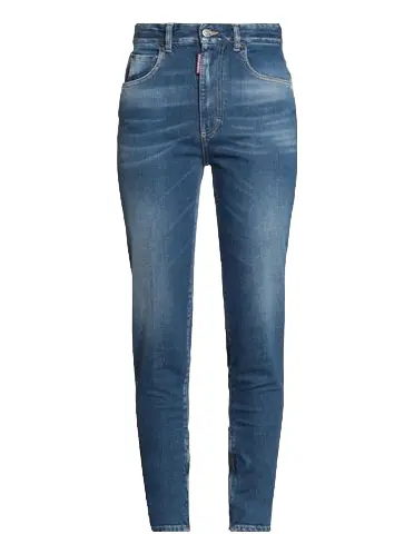 Dsquared2 Jeans In Cotton, Elastane, And Leather - Blue