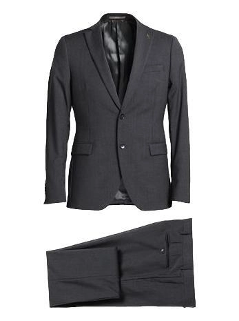PAOLONI Suit Charcoal Size Virgin Wool - Grey