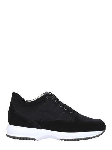 Hogan Soft Leather And Textile Sneakers - Black