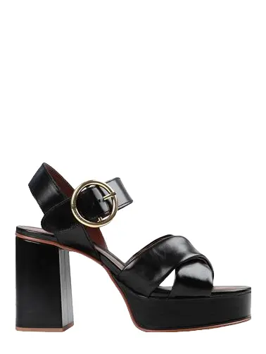See By Chloé Leather Block Heel Sandals - Black