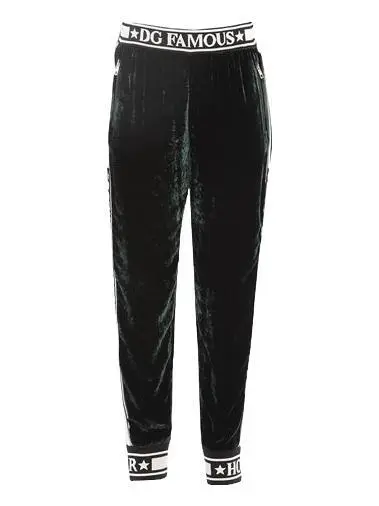 Dolce & Gabbana Track Pants In Viscose, Silk, And Elastane - Green