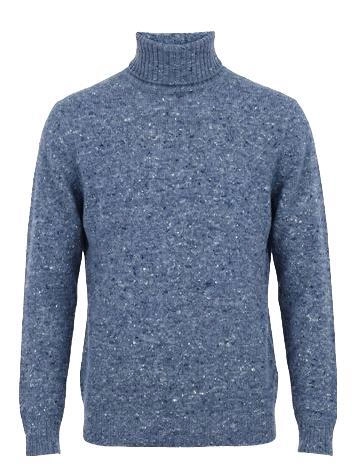 DRUMOHR Turtleneck Slate Size Virgin Wool, Cashmere, Polyamide - Blue