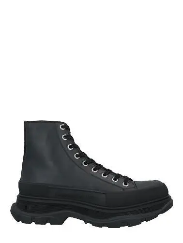 Alexander McQueen Ankle Boots In Soft Leather - Black