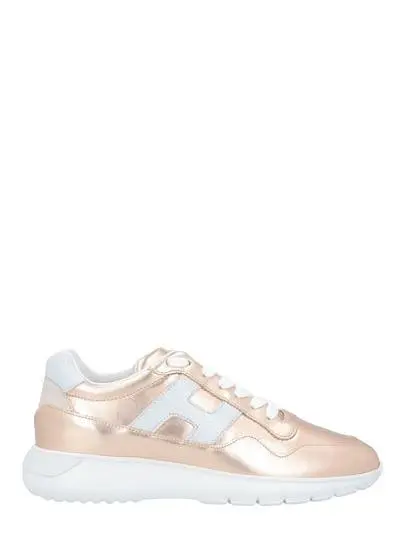 Hogan Leather Sneakers - Rose Gold