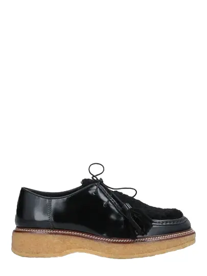 TOD'S Lace-up Shoes With Shearling Trim - Black
