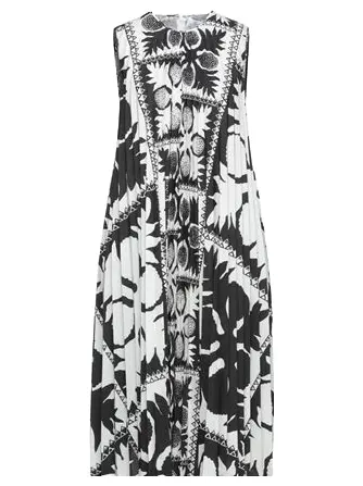 Red Valentino Midi Dress Polyester, Cotton - White