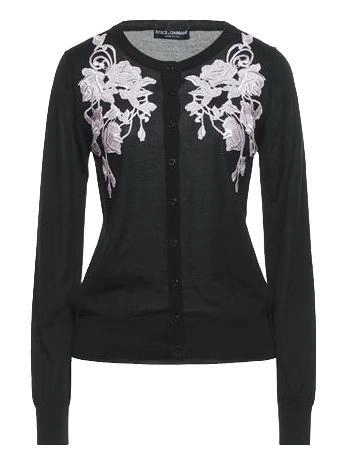 Dolce & Gabbana Embroidered Cashmere Blend Cardigan - Black