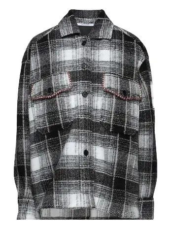 AGLINI Tartan Flannel Overshirt - Black