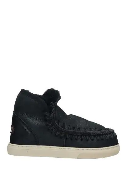 Mou Shearling Ankle Boots - Black