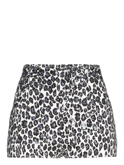 Elisabetta Franchi Leopard Print Shorts - White