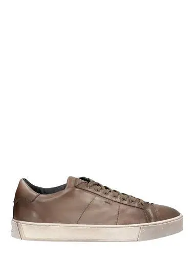 Santoni Low-top Leather Sneakers - Beige