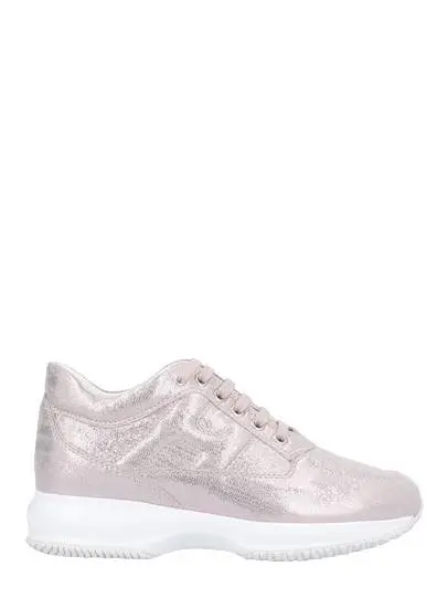 Hogan Laminated Leather Wedge Sneakers - Pink