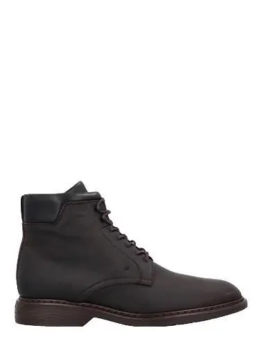 Hogan Lace-up Ankle Boots - Brown