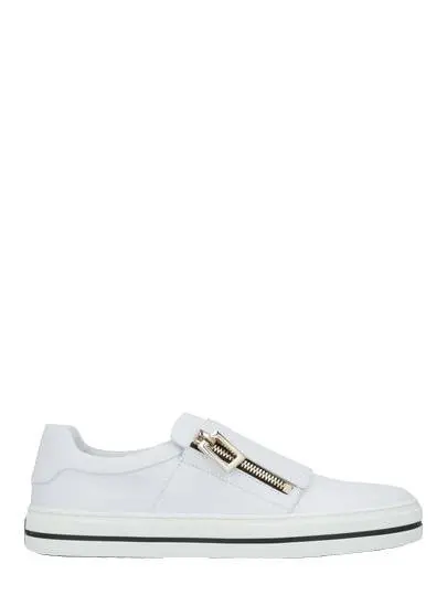 ROGER VIVIER Sneakers In Soft Leather And Textile Fibers - White