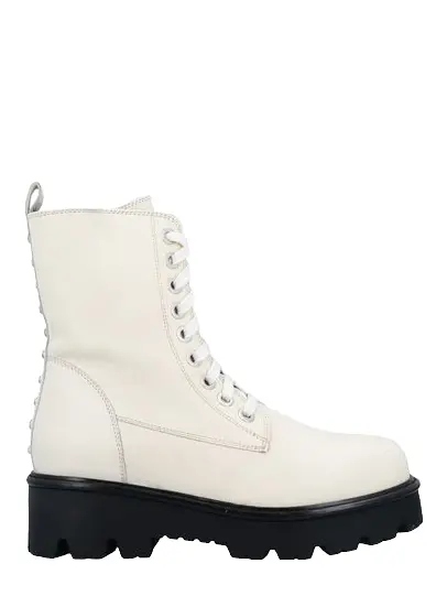 TWINSET Leather Ankle Boots - White