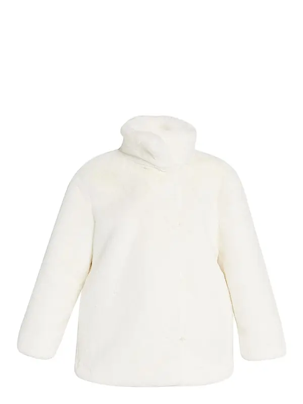 Akris Faux-fur Short Jacket - Cream
