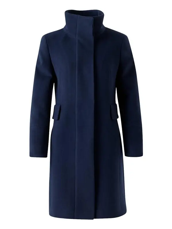 Akris Duffle Knee-length Knit Coat - Navy