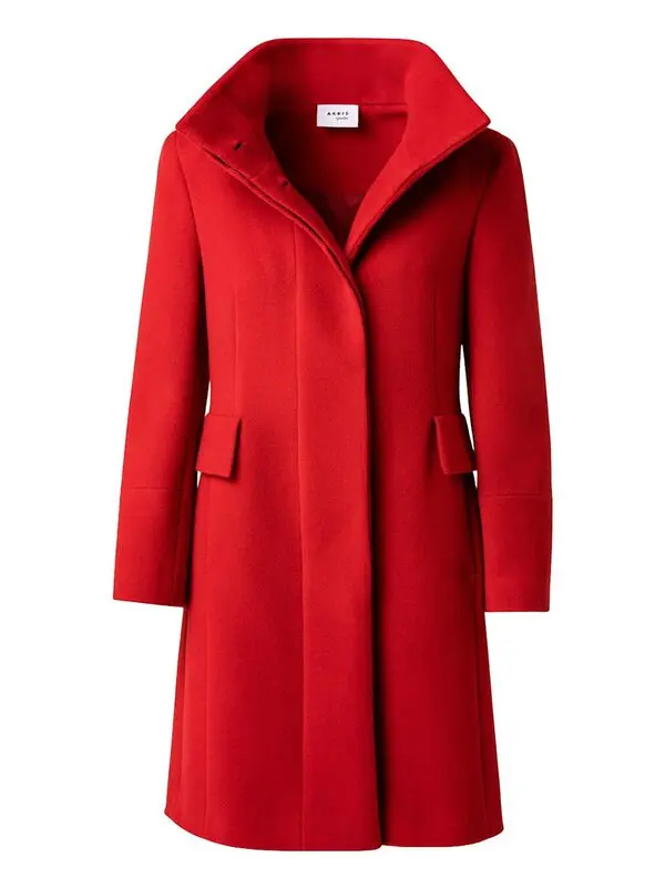 Akris Duffle Knee-length Knit Coat - Red