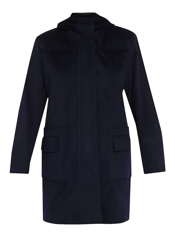 Akris Duffle Reversible Hooded Coat - Navy-black
