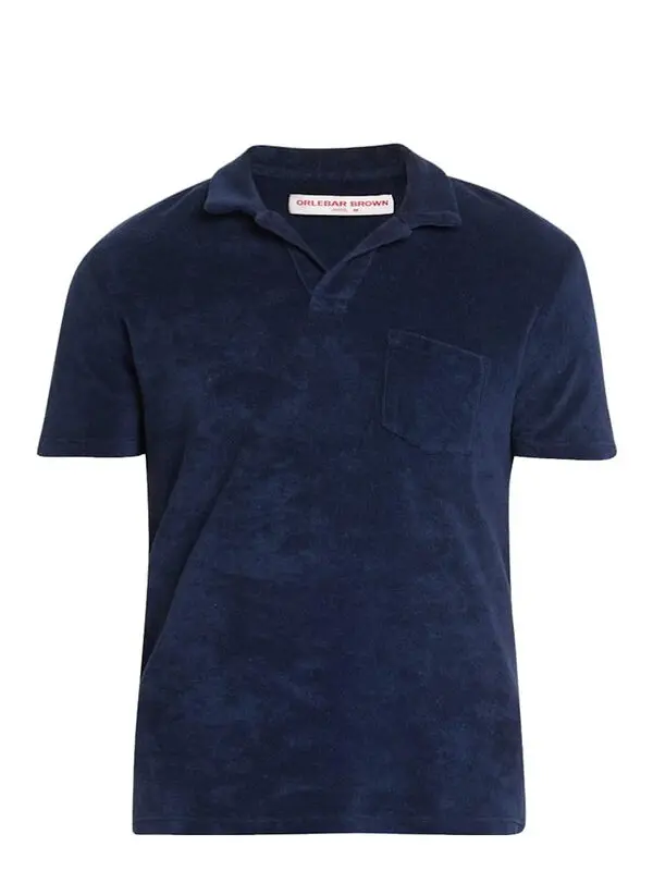 Orlebar Brown Cotton Terry Polo Shirt - Navy