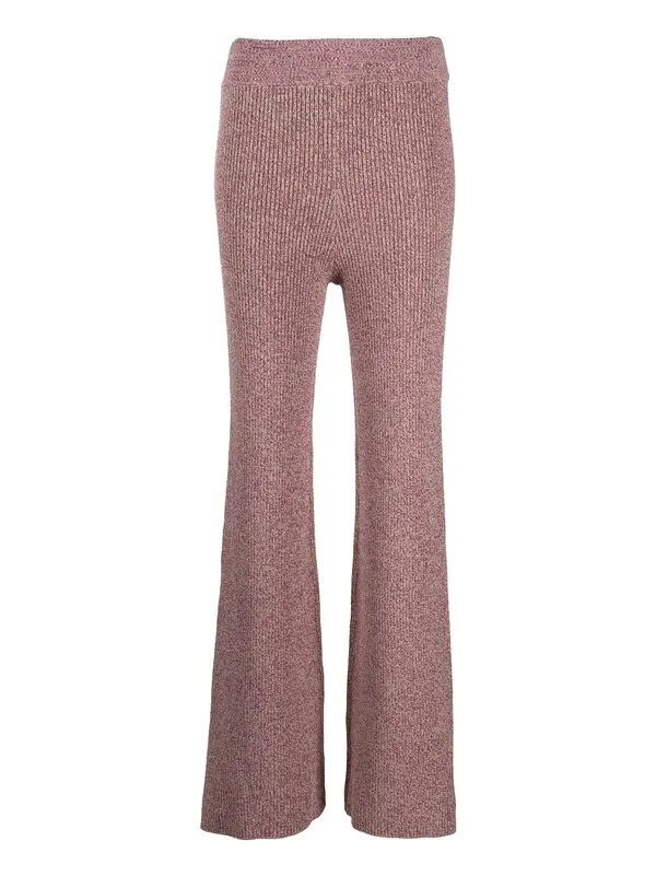 Remain Birger Christensen Mélange-knit Flared Trousers - Purple
