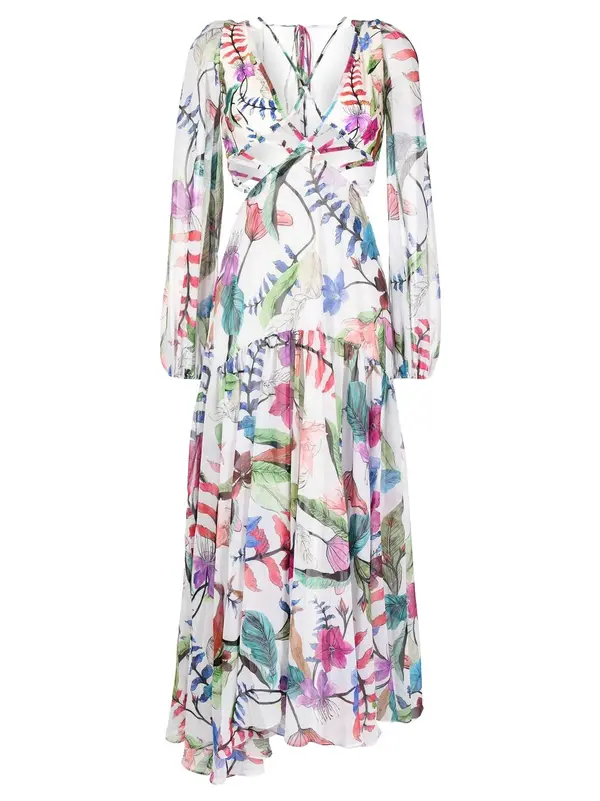 PatBO Zamia Floral-print Beach Dress - White