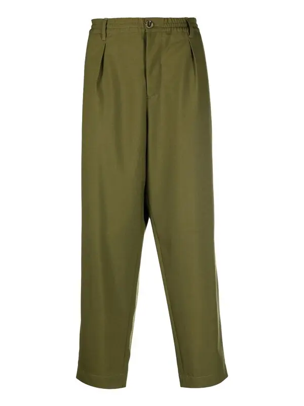 Marni Cropped Elasticated Trousers - Green