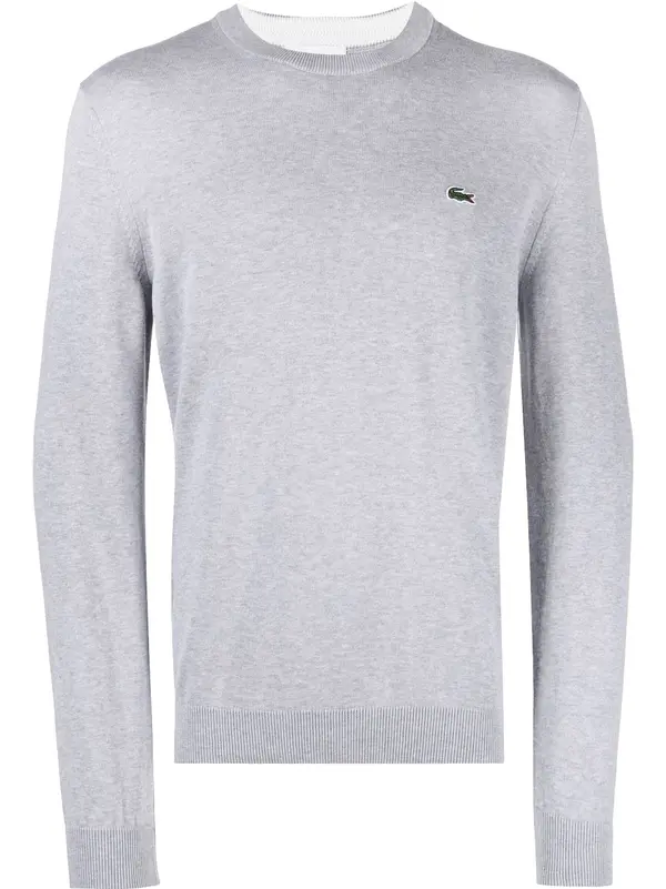 Lacoste Logo-patch Crew Neck Sweater - Grey