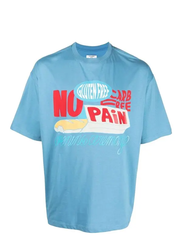 Opening Ceremony Slogan-print Crew-neck T-shirt - Blue
