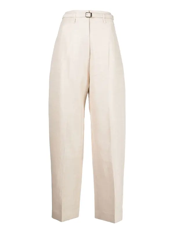 GIA STUDIOS Tapered Wool-linen Trousers - White