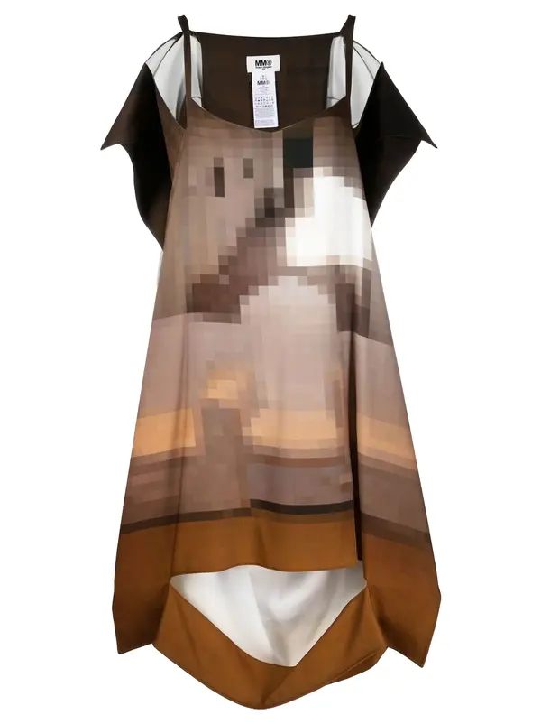 MAISON MARGIELA Draped Sleeveless Dress - Brown