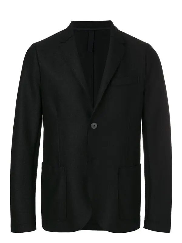 Harris Wharf London Single-breasted Virgin Wool Blazer - Black