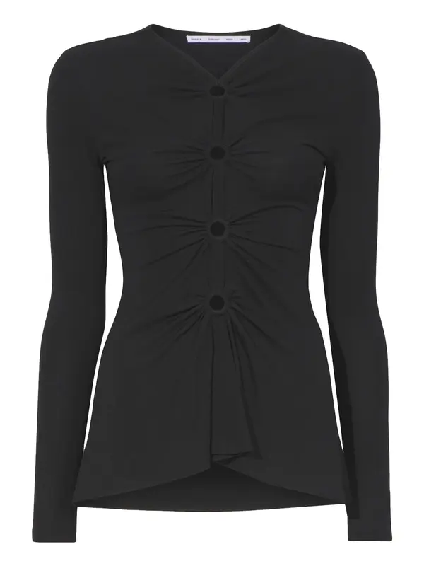 Proenza Schouler White Label Cut-out Detailed Long-sleeved Top - Black
