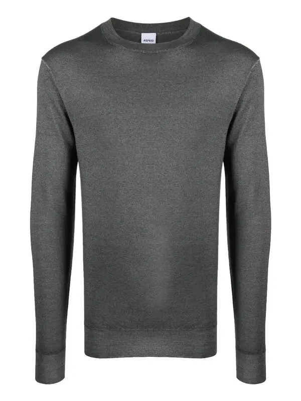 Aspesi Melange-effect Wool Sweater - Grey