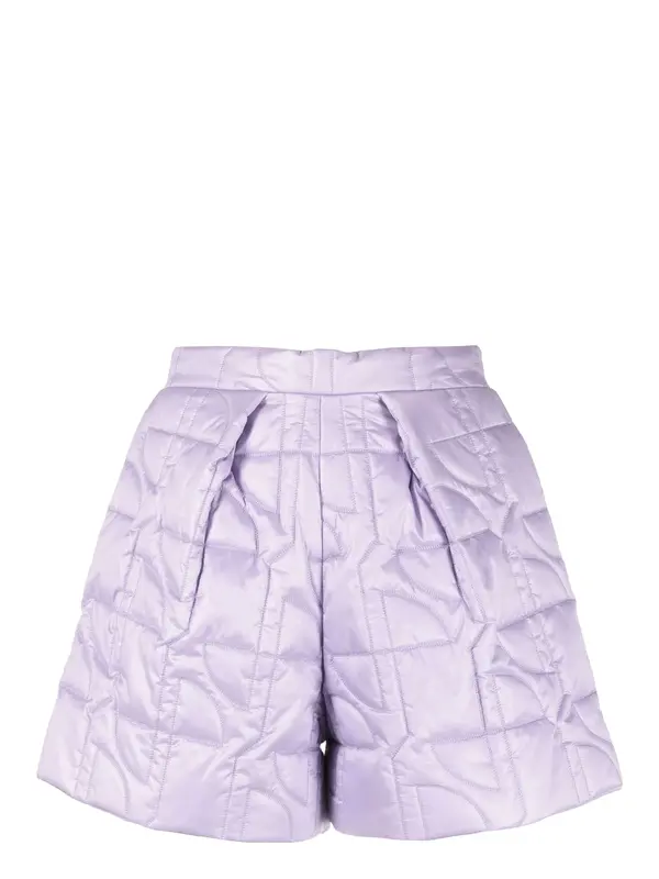 Patou Quilted High-waisted Shorts - Purple
