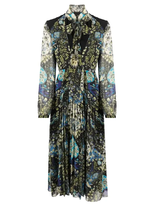 Etro Floral-print Pleated Midi Dress - Black