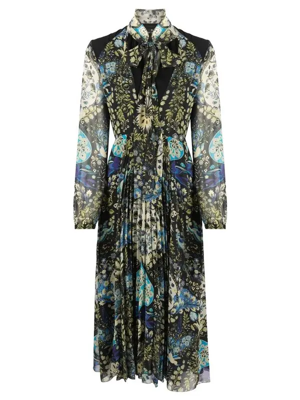 Etro Floral-print Pleated Midi Dress - Black
