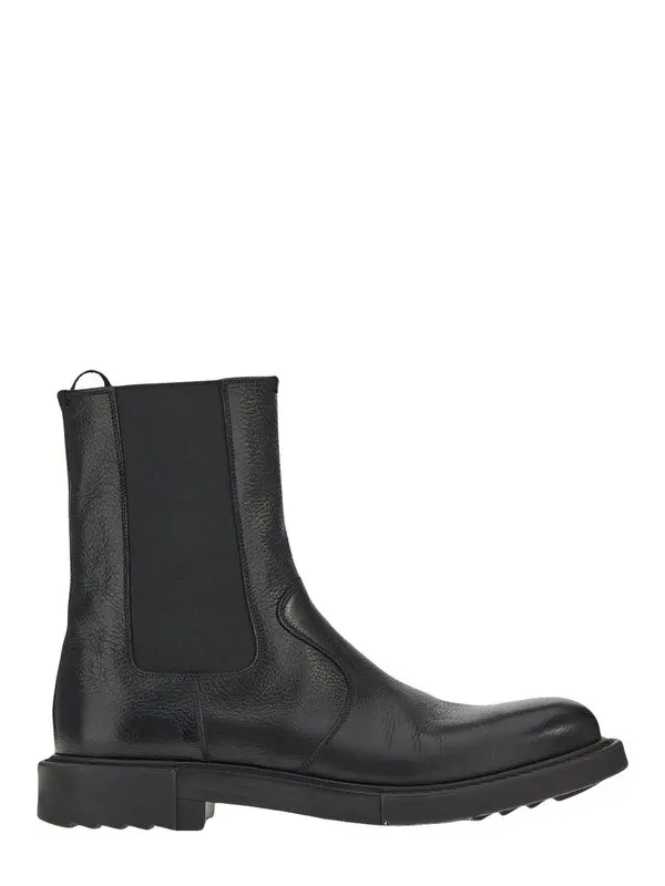 FERRAGAMO Leather Chelsea Boots - Black