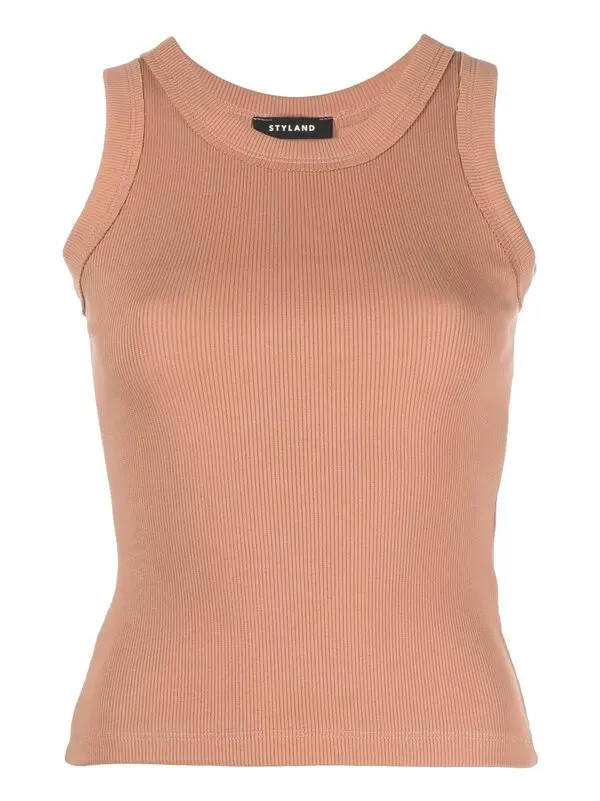 STYLAND Fine-ribbed Vest Top - Neutrals